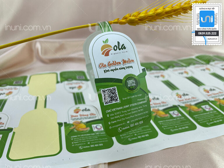 Sticker nhãn dán Dưa Vàng Ola - In UNI