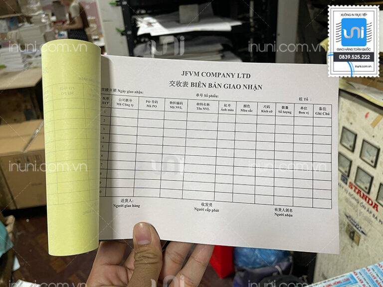 Biên bản giao nhận JFVM - In UNI